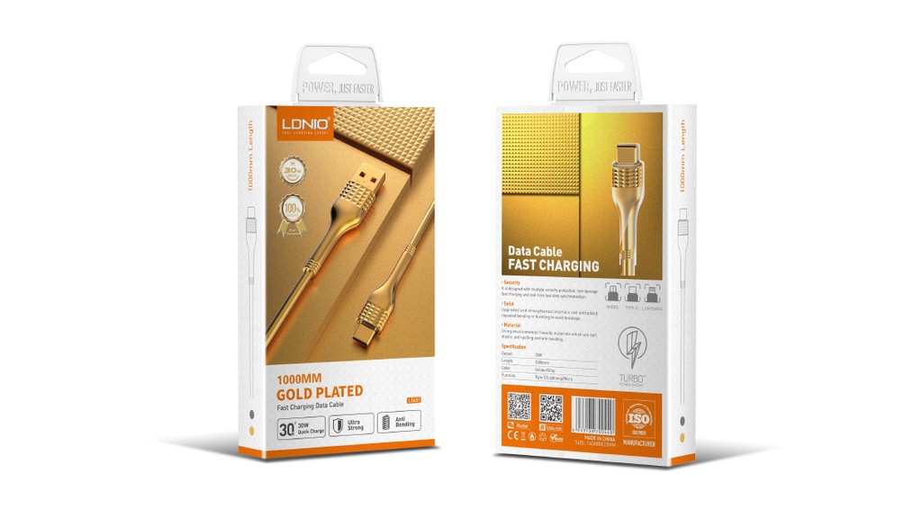 CABLE METALIZADO LDNIO LS651 1MTS 30W IPHONE | Ingelcom